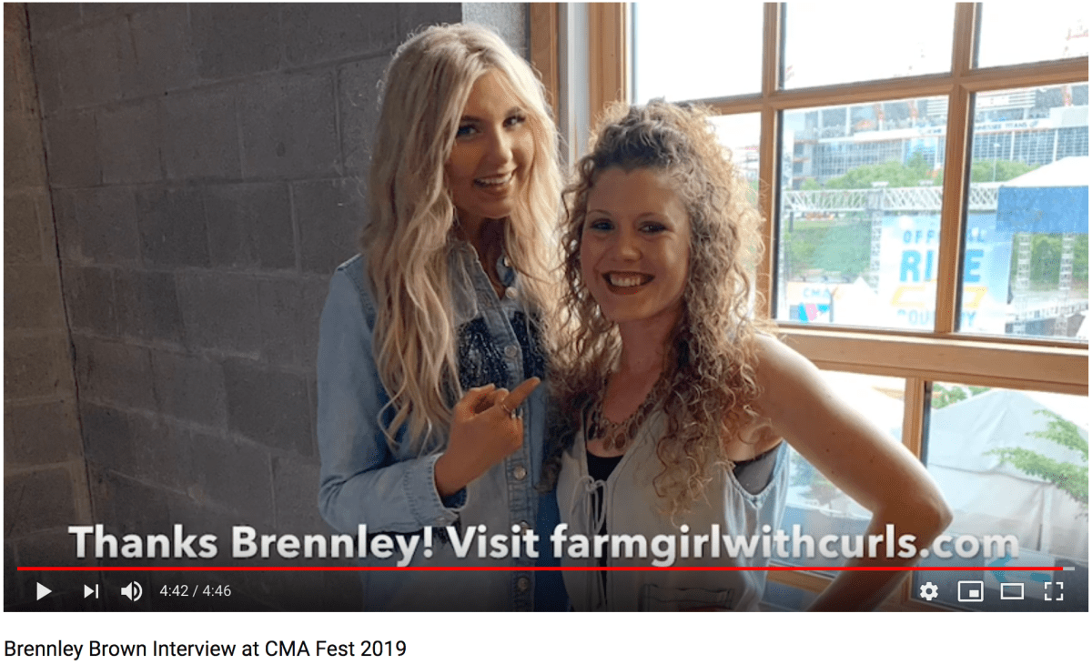Brennley Brown Interview at CMA Fest – Farm Girl With Curls